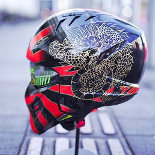 KYT Ballistic Dragon Red/Gold - XL | Indo4ward