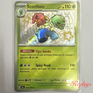 Pokemon ID SV4a Sparkling Treasure - 208 Scovillain ( Baby Shiny ...