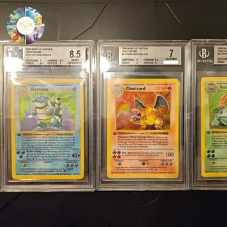 Pokemon Card - Charizard Blastoise Venusaur 1st edition Shadowless Base Set BGS Trio Starter ...