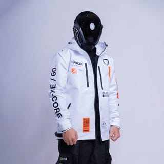 TECHRACER - EXCORE White - Waterproof Techwear Parka Jacket TECHRACER - EXCORE White - Waterproof Techwear Parka Jacket