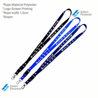 Airbus Plane ID Card Lanyard / Rope Hanger (1cm Width) - Navy | Indo4ward