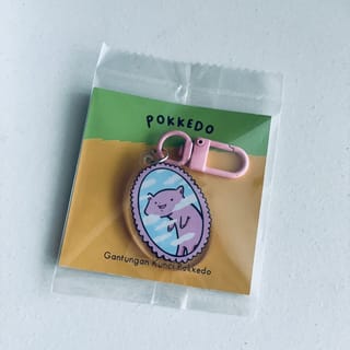 Pokkedo Keychain - Miaw Pokemon parody fanart | Indo4ward