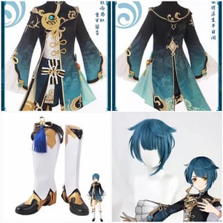 READY Xingqiu xing qiu wig costume shoes genshin impact cosplay ...